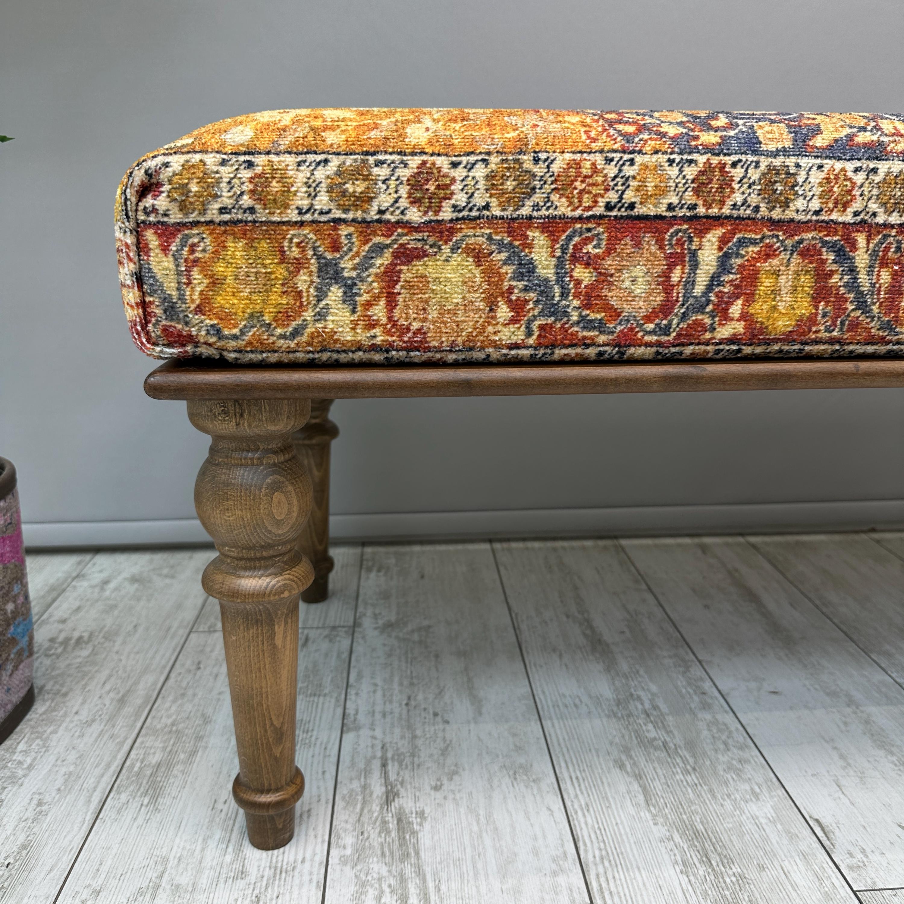 Bohemian Ottoman Bench for Bedroom Bed End, Livingroom Bench 18x48 ...