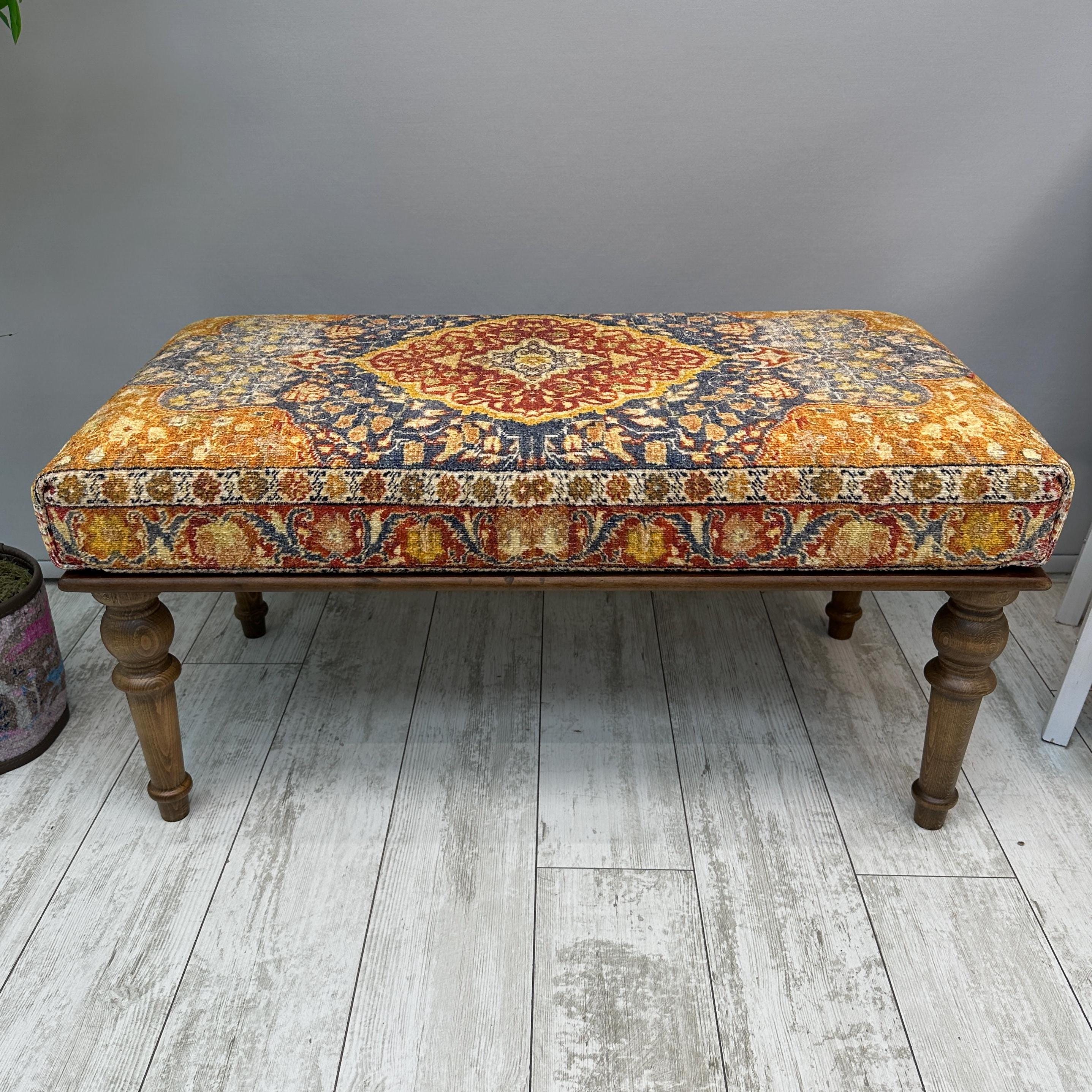 Bohemian Ottoman Bench for Bedroom Bed End, Livingroom Bench 18x48 ...