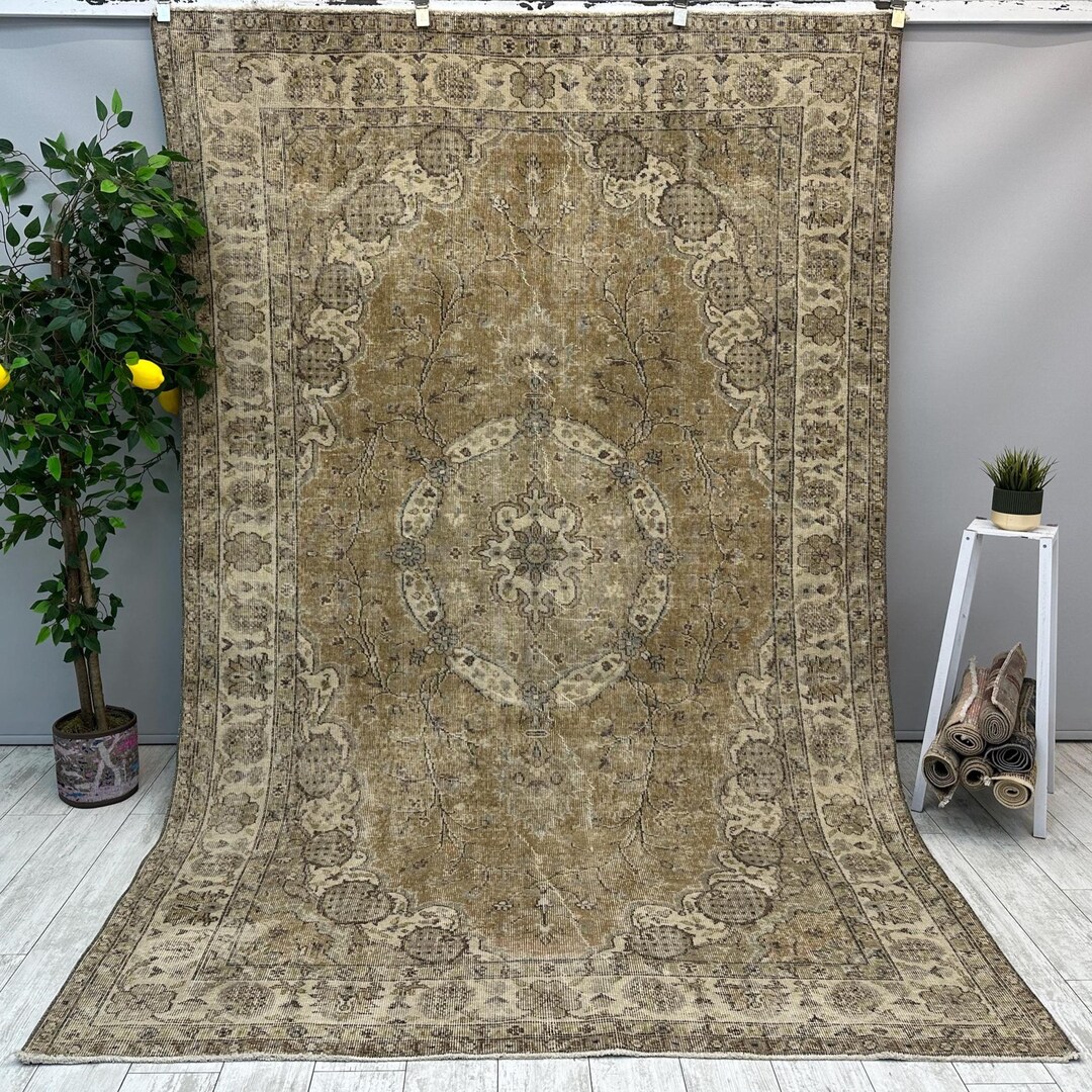 Large Oriental Rug 6x9, Vintage Handmade Rug, 6x9 Livingroom Rug ...