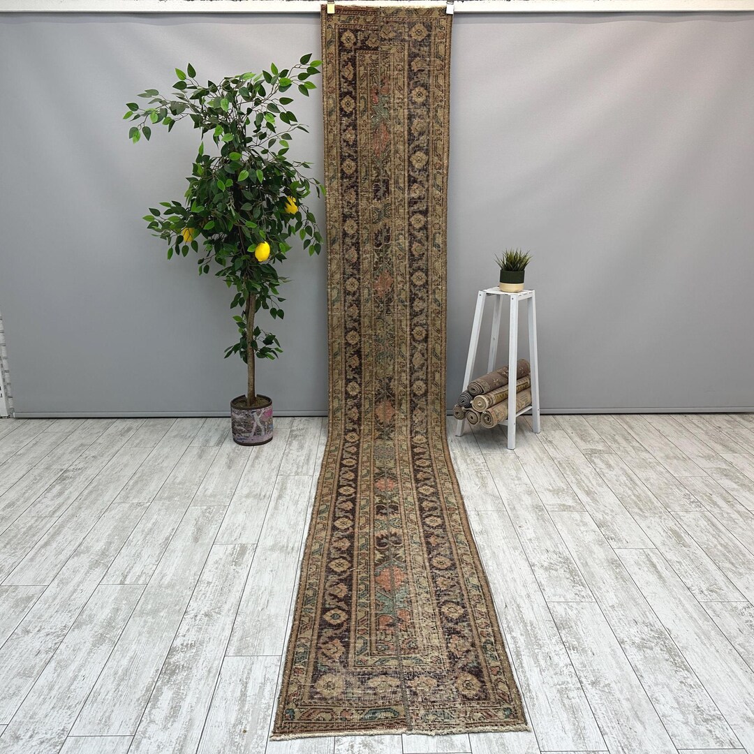Farmhouse Runner Rug, Brown Runner Rug, 2x13 Entryway Rug, Livingroom ...