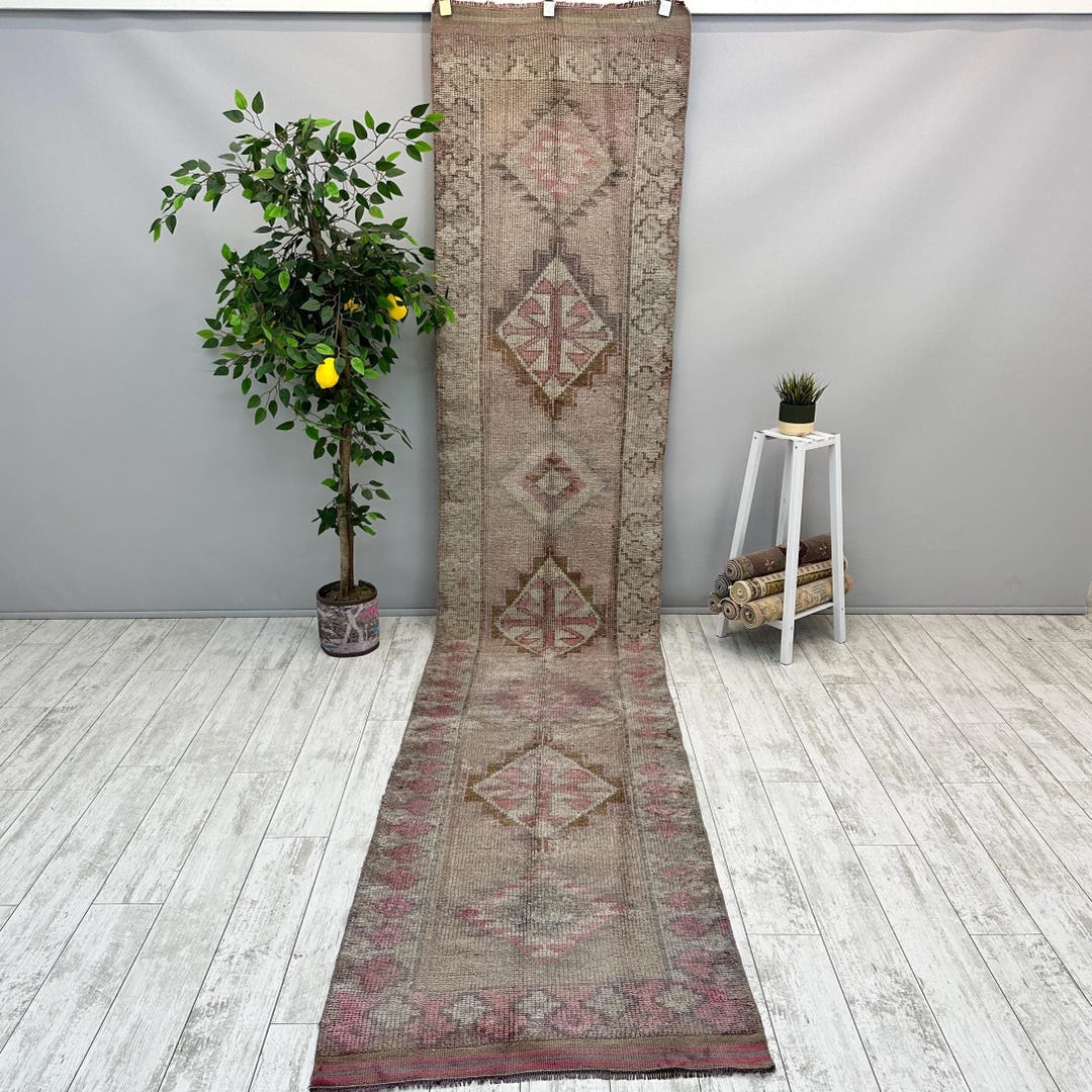 Vintage Beige Runner Rug, 2x13 Handmade Entryway Rug, Turkish Kitchen ...