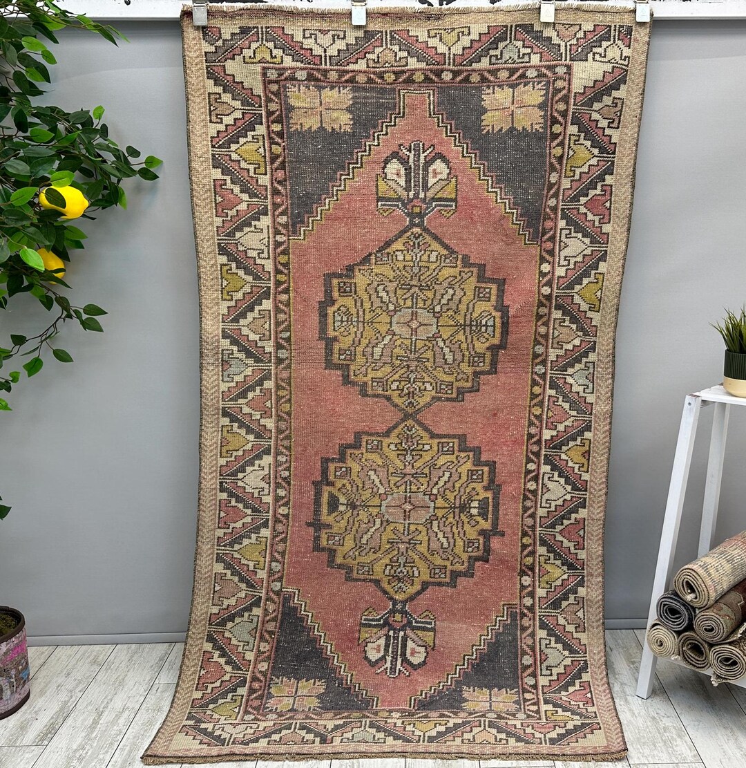 3x6 Kitchen Hallway Rug , 3x6 Vintage Area Rug, Handmade Entryway Rug ...