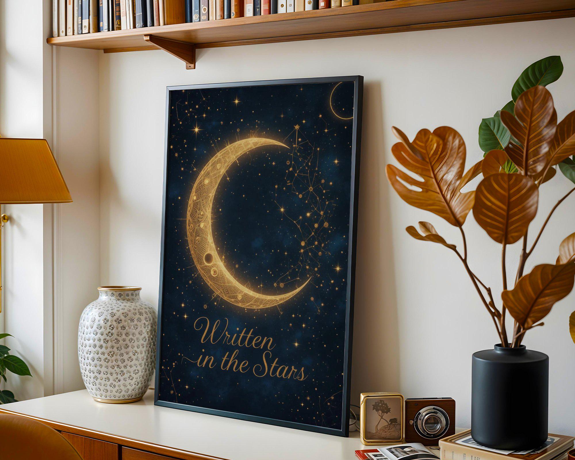 Written in the Stars Digital Print, Moon and Star Constellation Wall ...