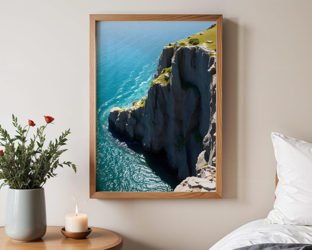 Stunning Ocean Cliff Print, Coastal Wall Art, Beach Decor, Seaside ...