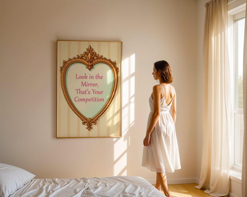 Motivational Quote Wall Art ,preppy Wall Art ,gold Framed Mirror Decor ...