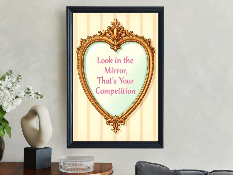 Motivational Quote Wall Art ,preppy Wall Art ,gold Framed Mirror Decor ...