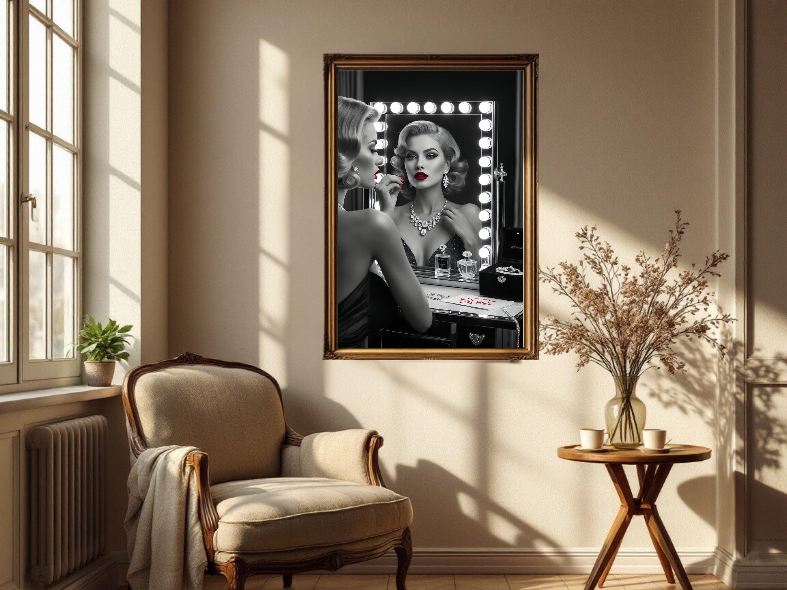 Vintage Glam Hollywood Vanity Art, Old Hollywood Glamour Print, Retro ...