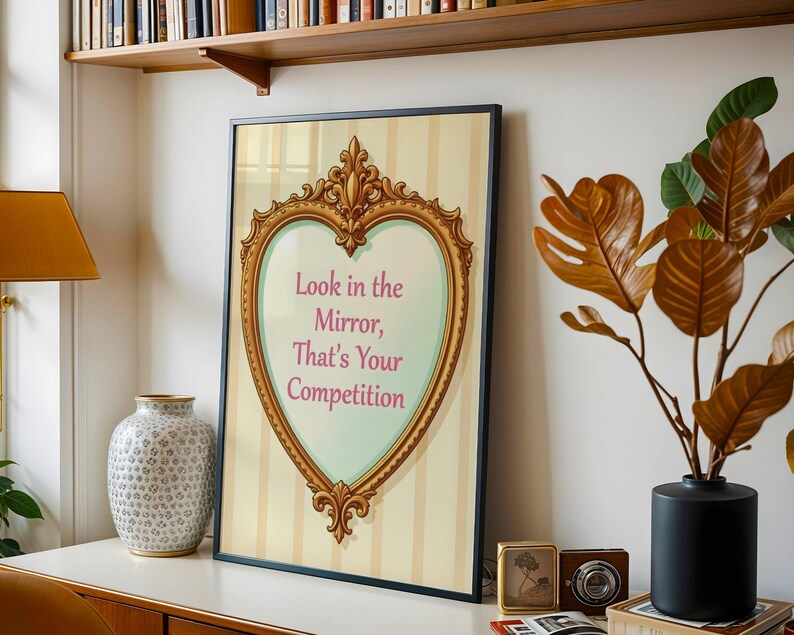 Motivational Quote Wall Art ,preppy Wall Art ,gold Framed Mirror Decor ...