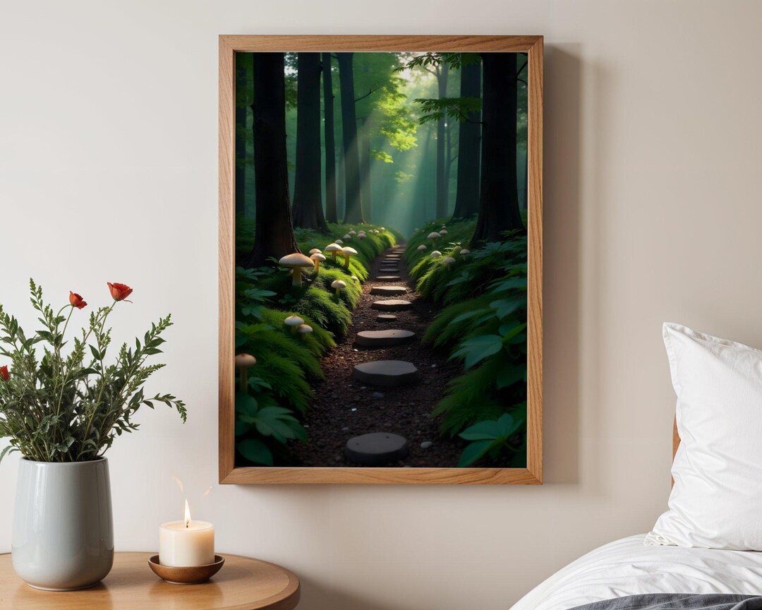 Enchanted Forest Pathway Wall Art Mystical Nature Print Woodland Decor ...