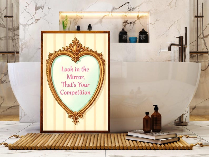 Motivational Quote Wall Art ,preppy Wall Art ,gold Framed Mirror Decor ...