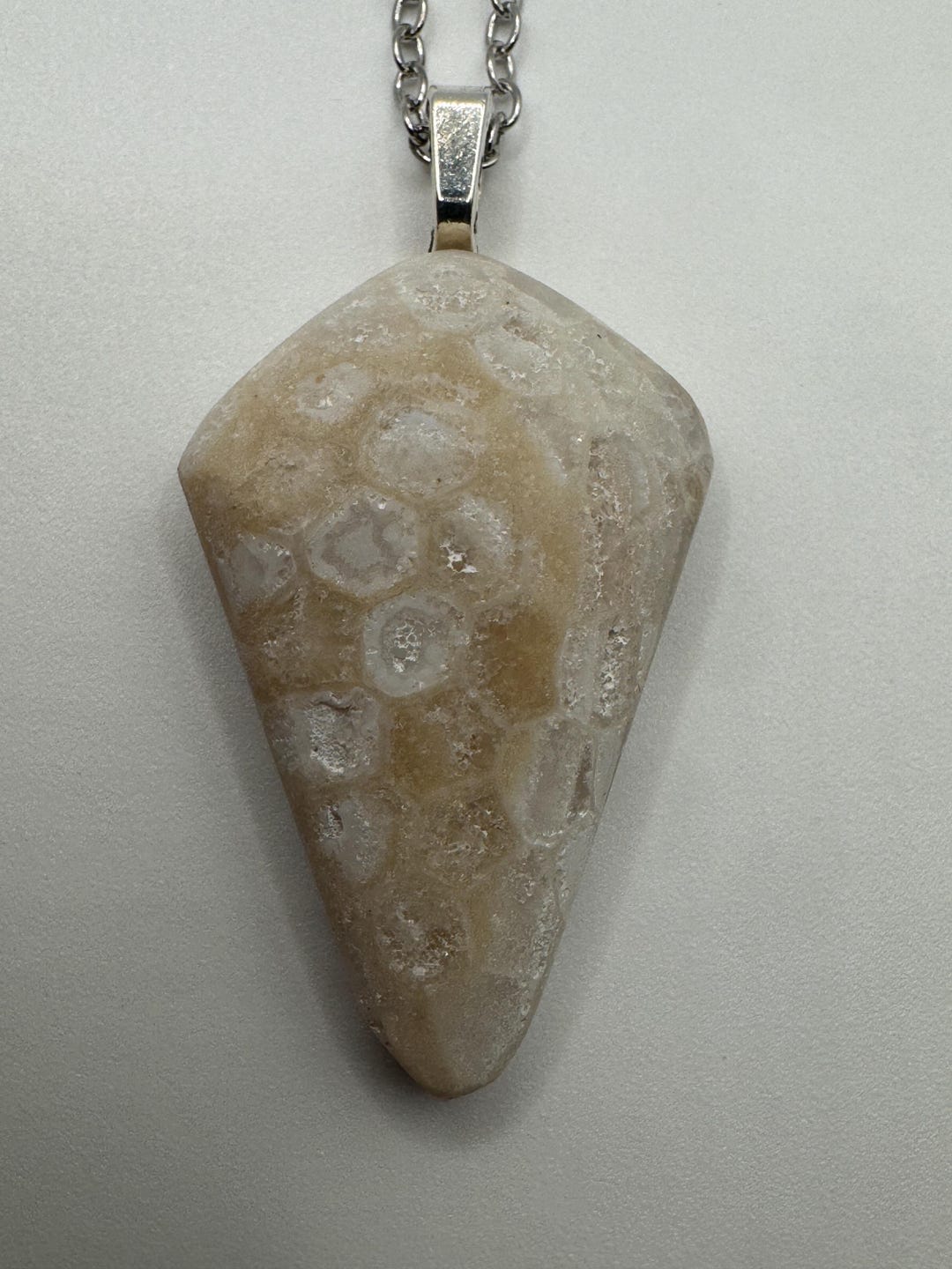 Agatized Favosites (honeycomb Coral) Fossil Necklace – One of a Kind ...