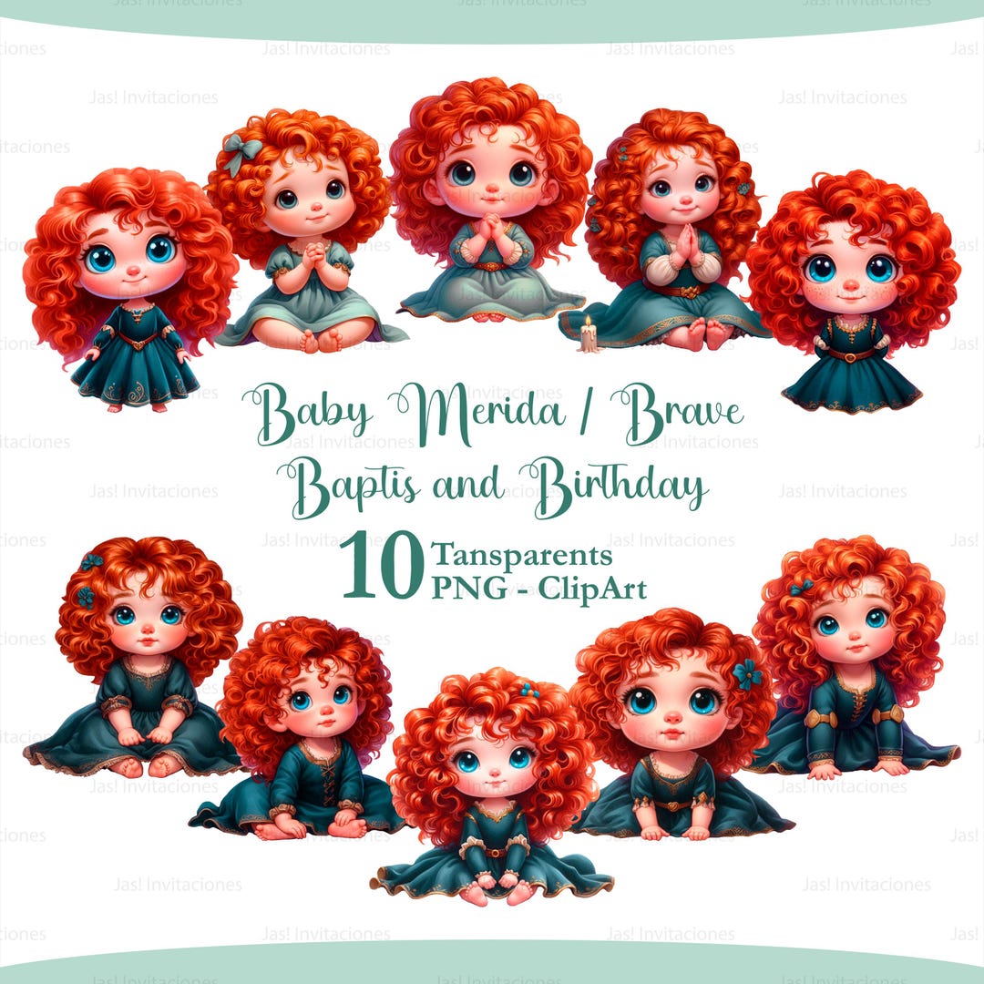 Disney Baby Merida | Merida Baby Clipart Birthday & Baptism | Cute Baby ...