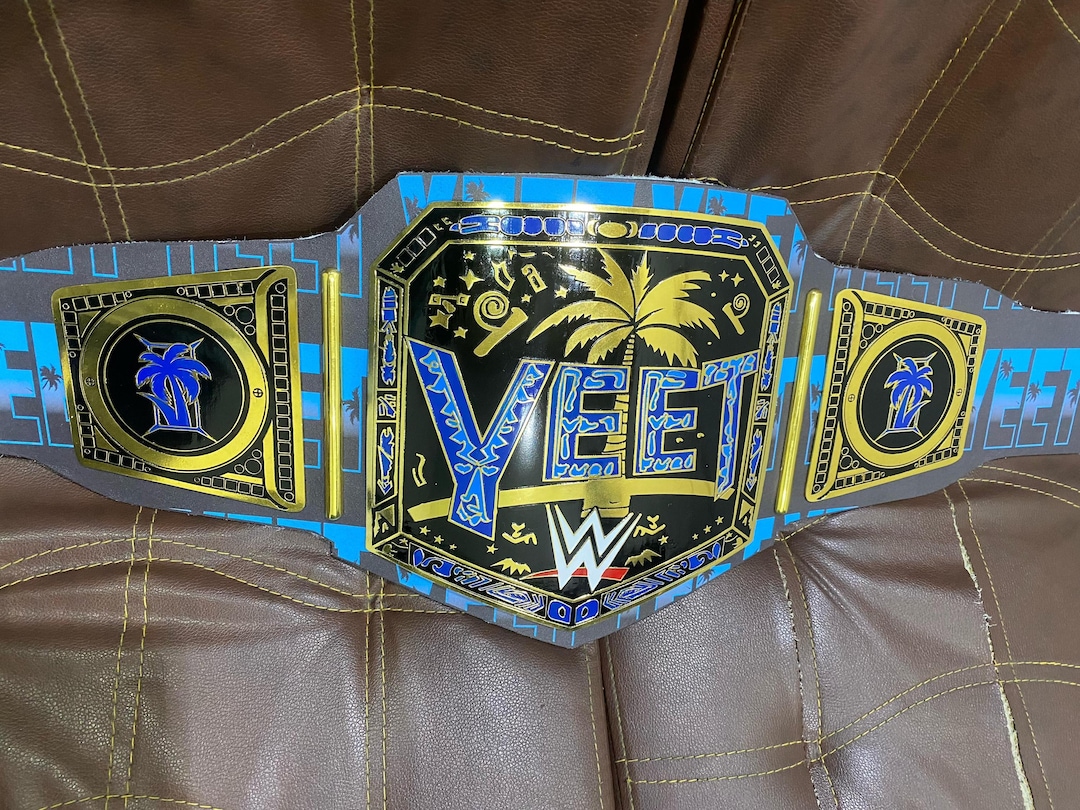 New JEY USO YEET Championship Replica Belt Custom Tropical Design 2mm ...