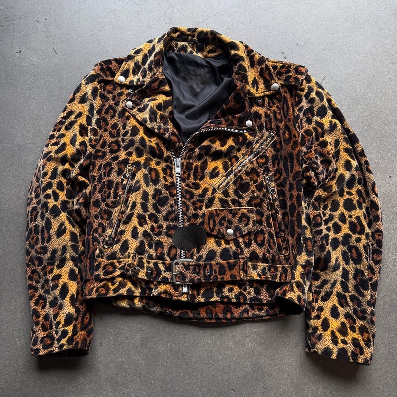 Leopard Fur Leather Coat - Etsy