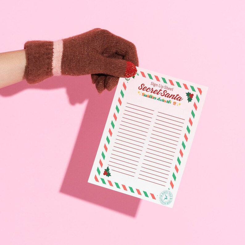 Printable Secret Santa Questionnaire, Survey Sheet, Tickets, and Gift ...