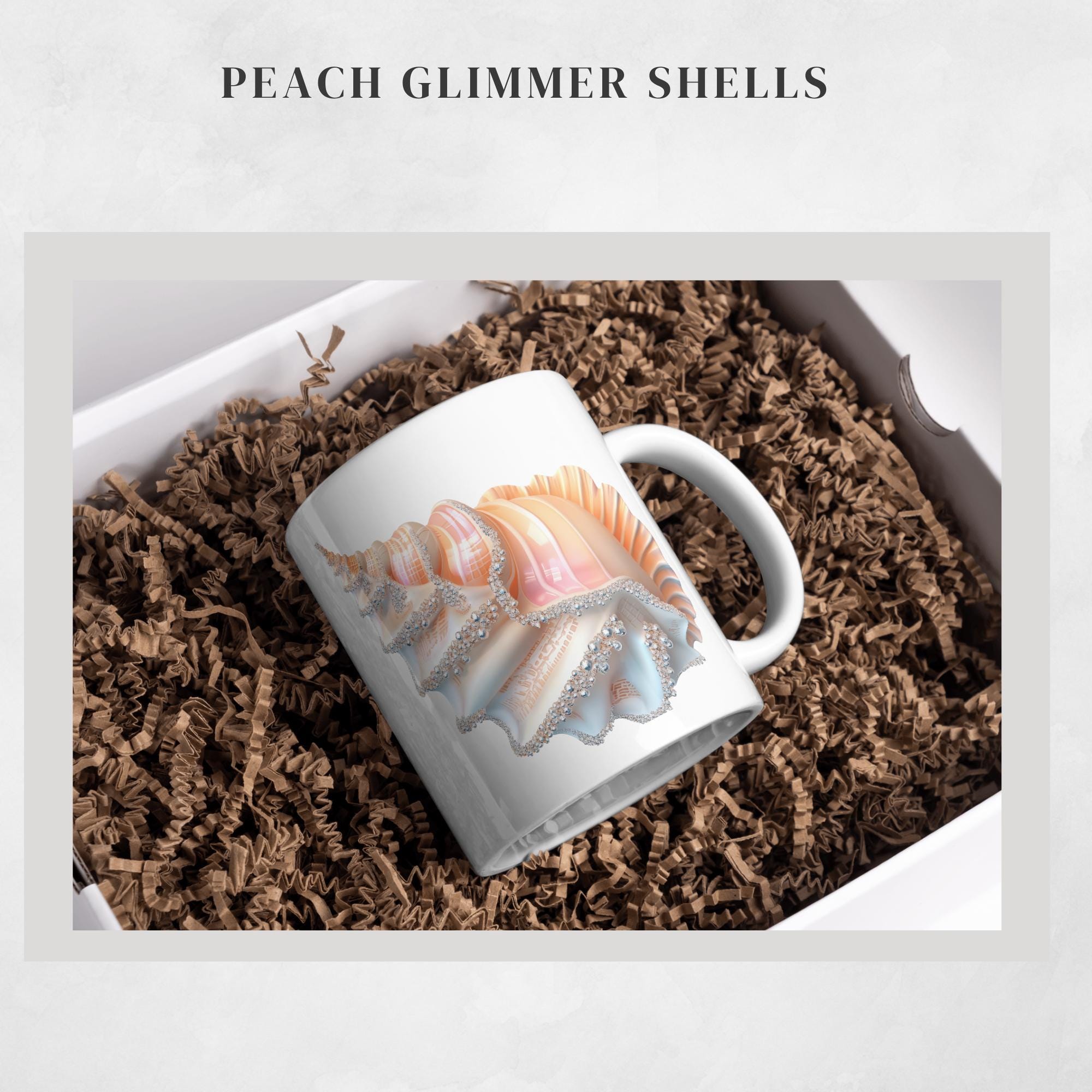 Seashell Clipart, Peach Sparkle Shells, Pearls, Sea Life, Plants, 300 ...