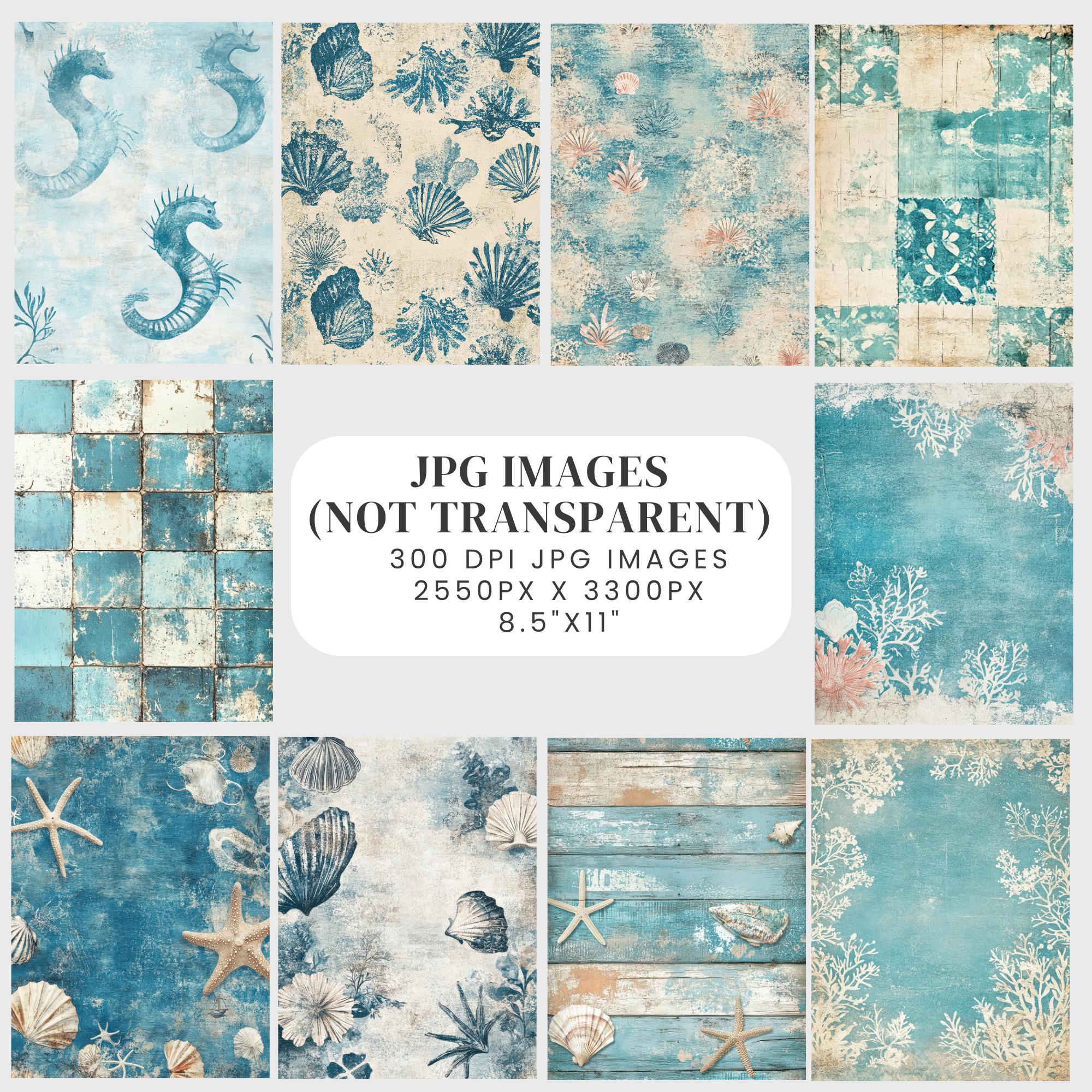 Seaside Junk Journal Pages: Coastal Ephemera, Beach Backgrounds (JPG ...