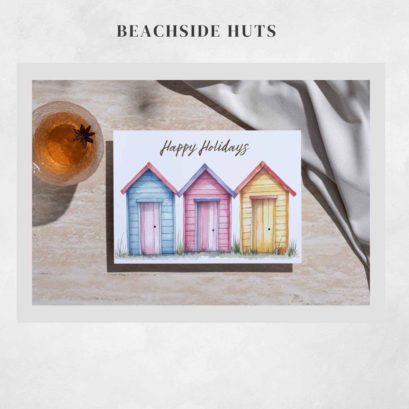 Beach Hut Clipart, Watercolour Images, Seaside Beach Huts, 300 DPI ...