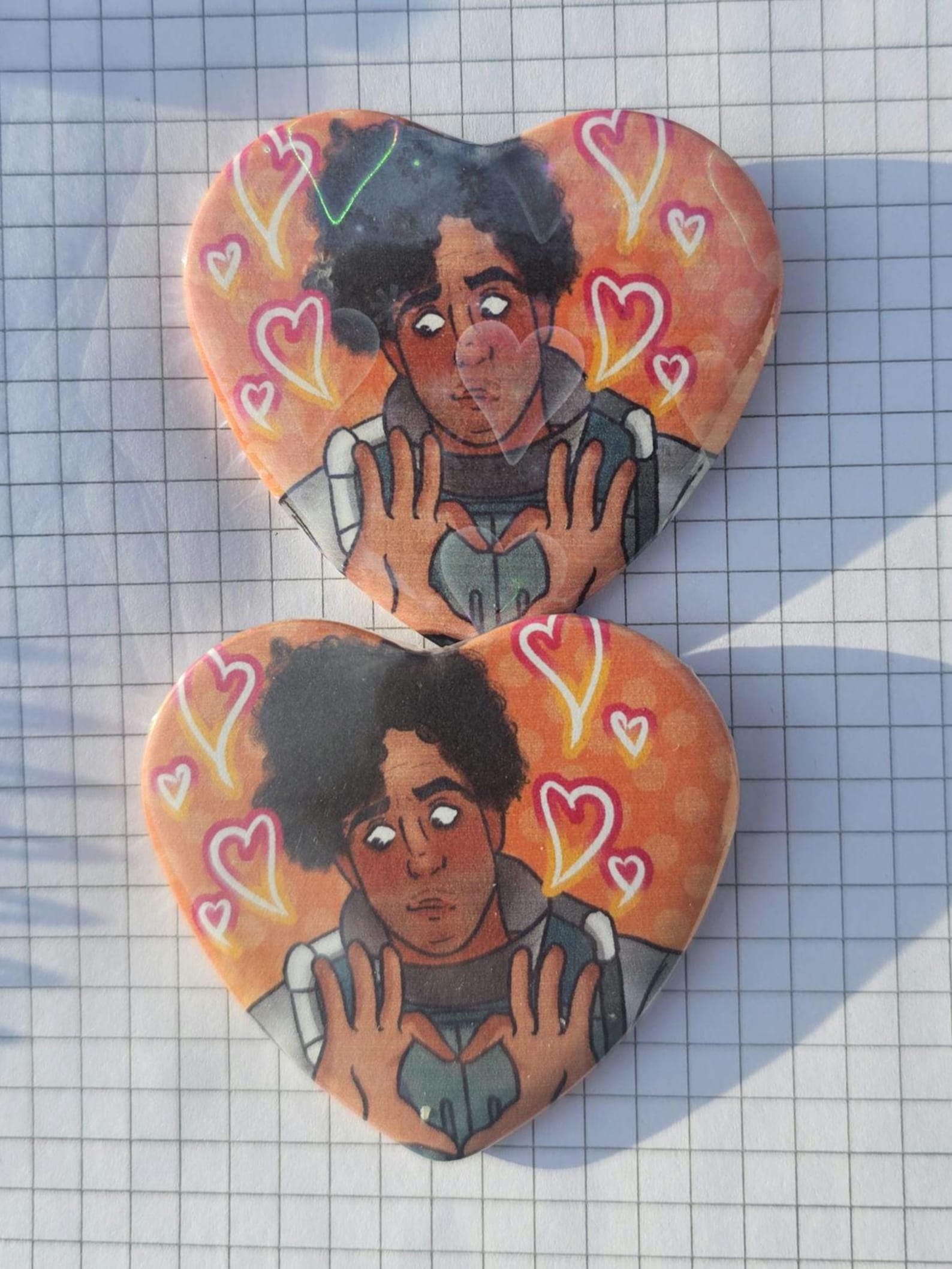 Hector Valentino Heart Pin Back Button - Etsy