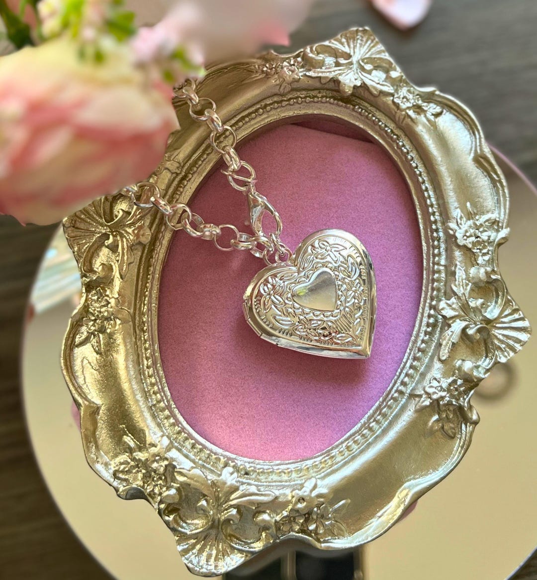 Heart Locket Bracelet – Sterling Silver Plated, Adjustable, Gift for ...