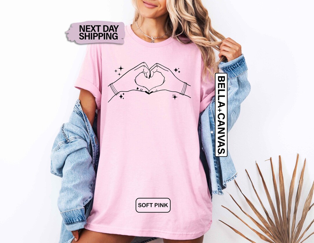 Valentine Heart Hands T-shirt, Music Lover Gift Tee, Hand Heart Graphic ...