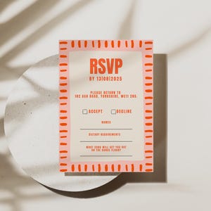 Wedding RSVP Template | Printable RSVP | Custom RSVP | 007 - Etsy