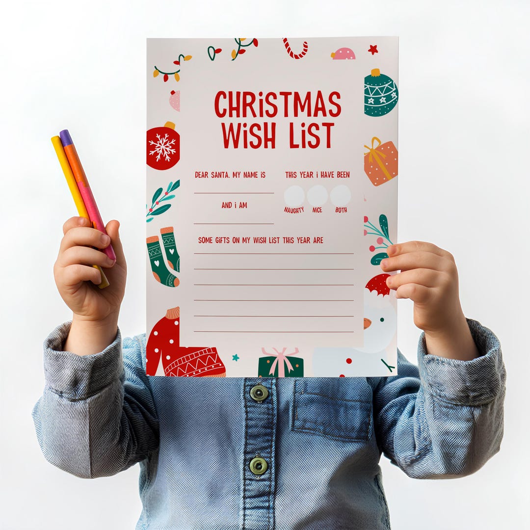 Christmas Wish List Printable Letter to Santa Digital Download - Etsy