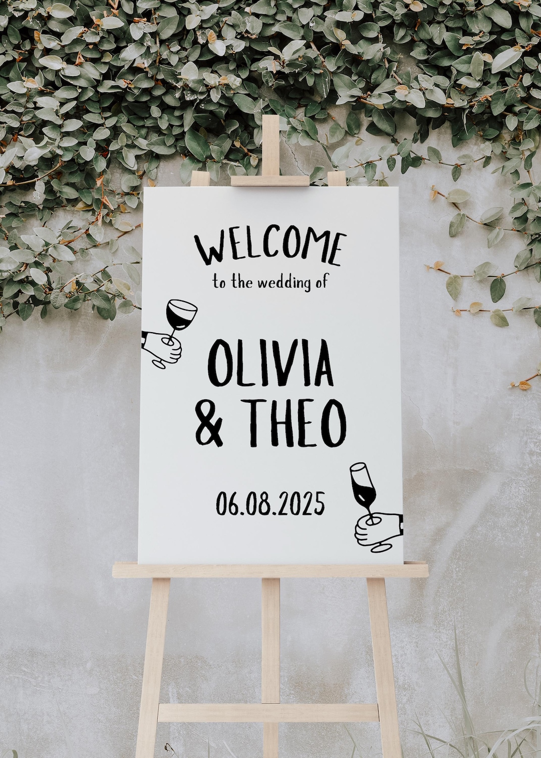 Wedding Welcome Sign Template | Printable Sign | Custom Sign | 001 - Etsy
