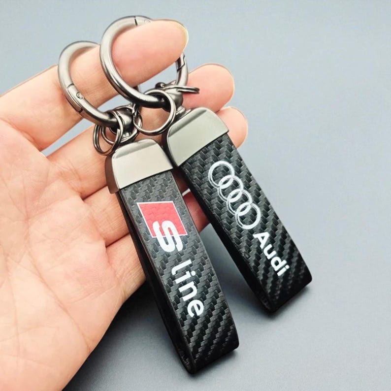 Audi Carbon Leather, Cut Luxury Car Keychain, Gift for Car Lover - Etsy