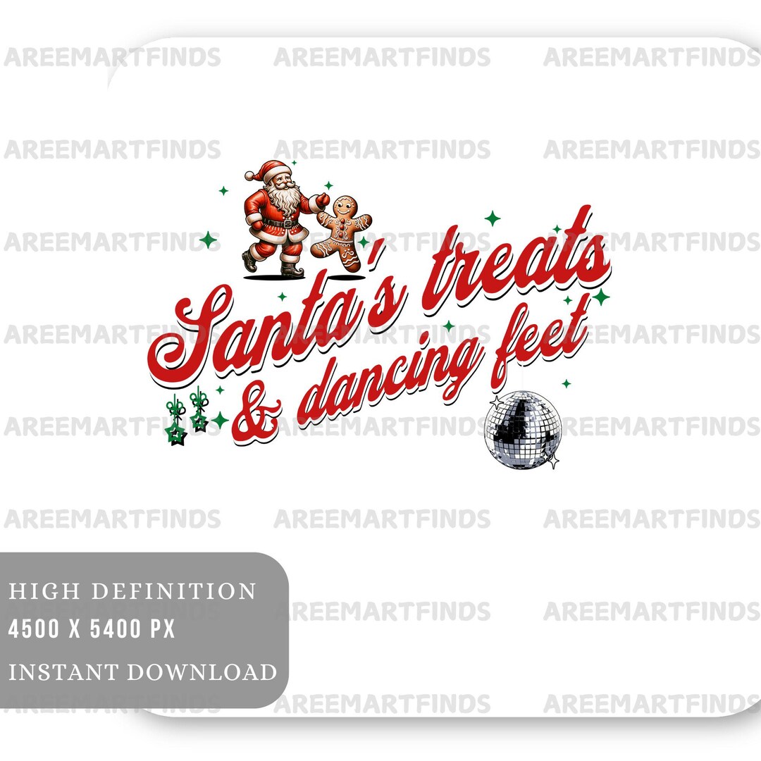 Santa's Treat Dancing Feet PNG Digital Download, Holiday Clipart ...