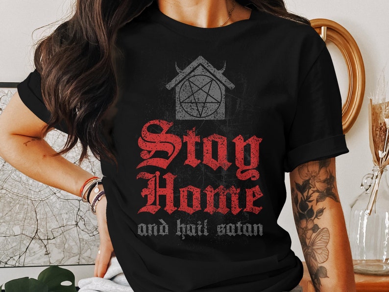 Stay Home and Hail Satan PNG, Occult Satanic Symbols Digital Art ...