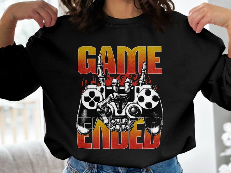 Game Over Graphic Design, Gaming Skull Art PNG, Digital Download for ...