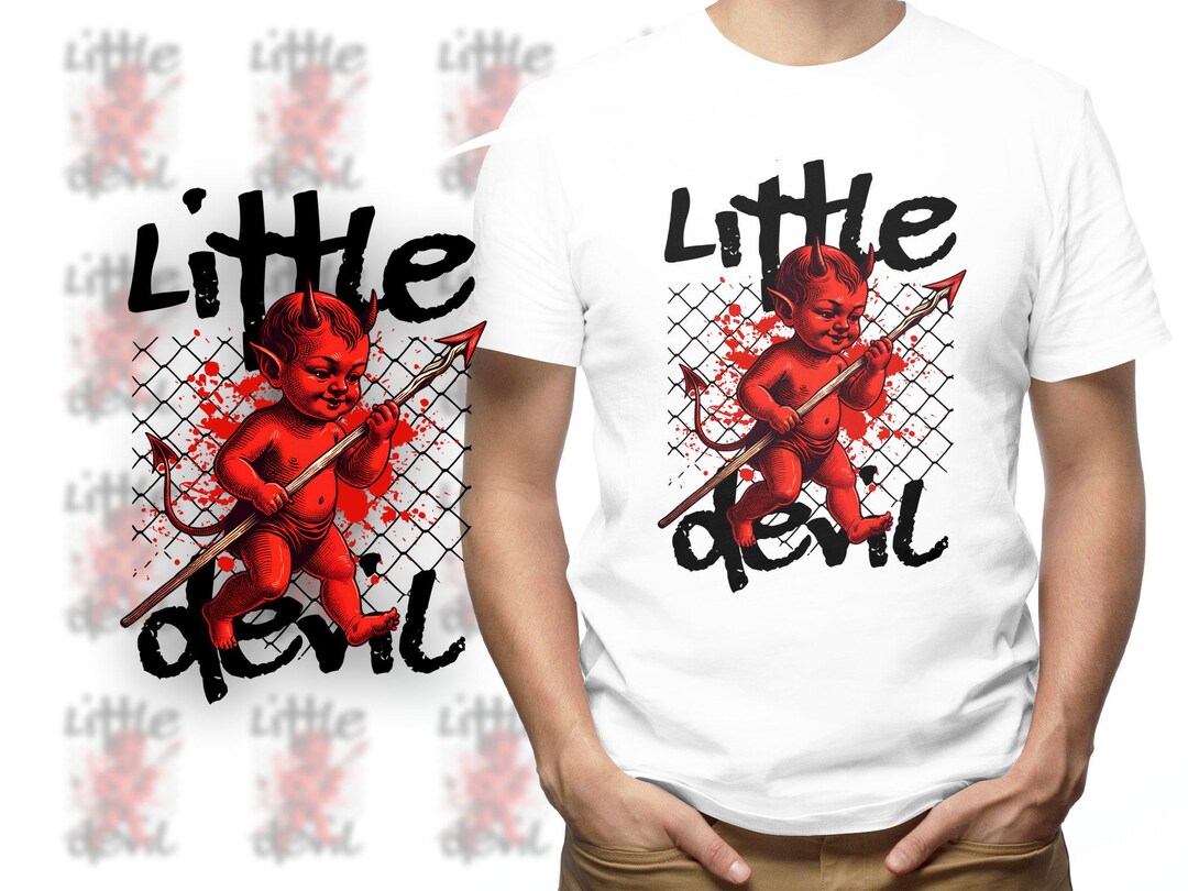 Cute Demon Baby Digital Art Print, Halloween Devil Wall Decor, Little ...