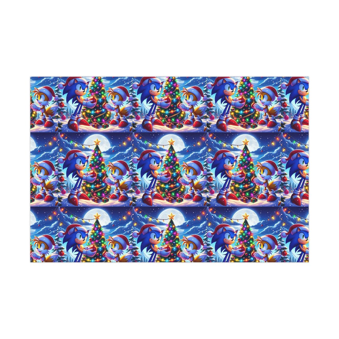 Wrapping Paper Sonic the Hedgehog Christmas Gift Wrap Papers, Holiday ...