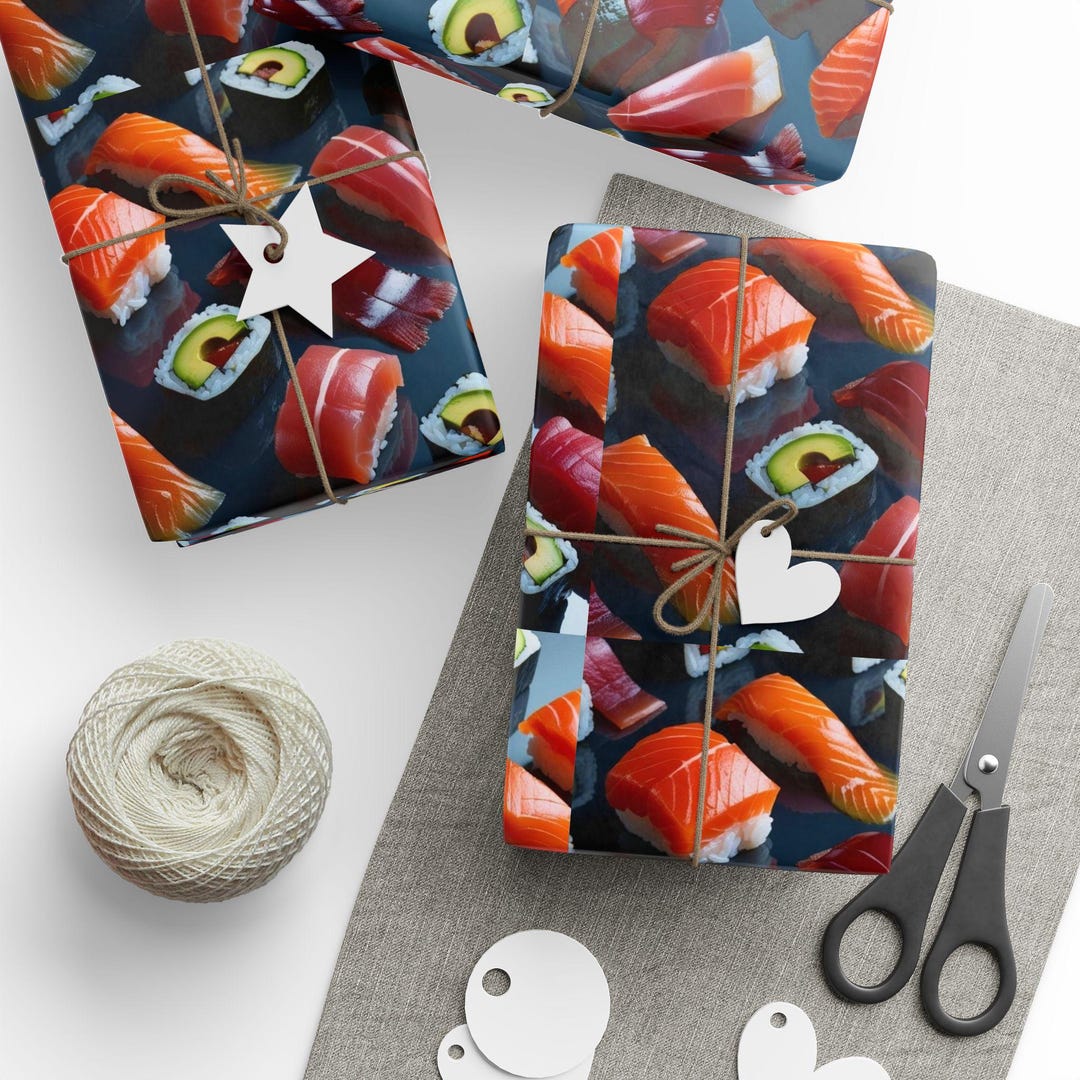 Sushi Wrapping Paper, Unique Gift Wrap, Perfect for Birthdays, Foodies ...