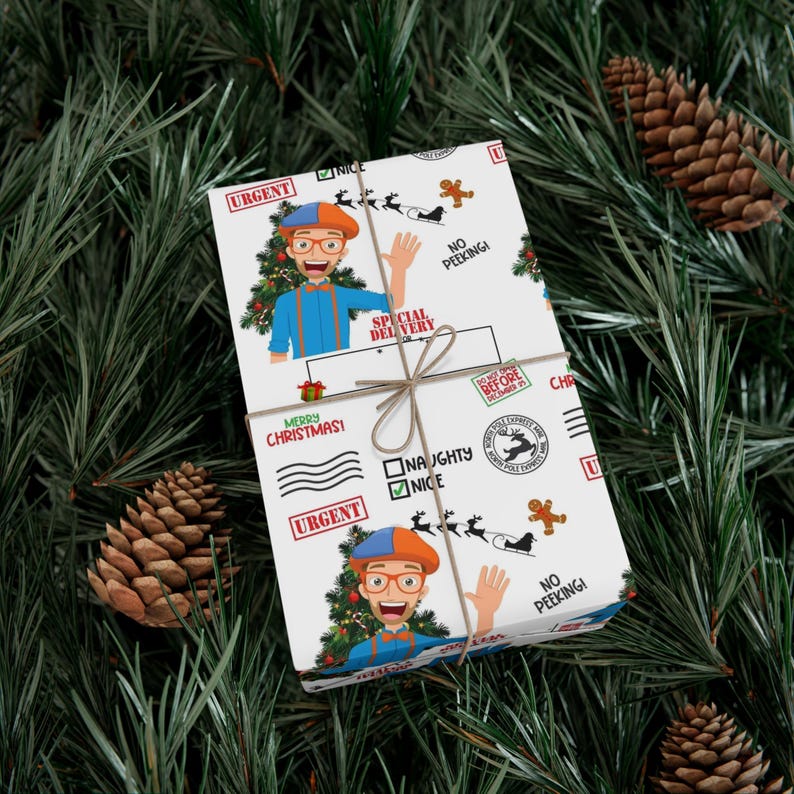 Blippi Christmas Gift Wrapping Paper - Etsy