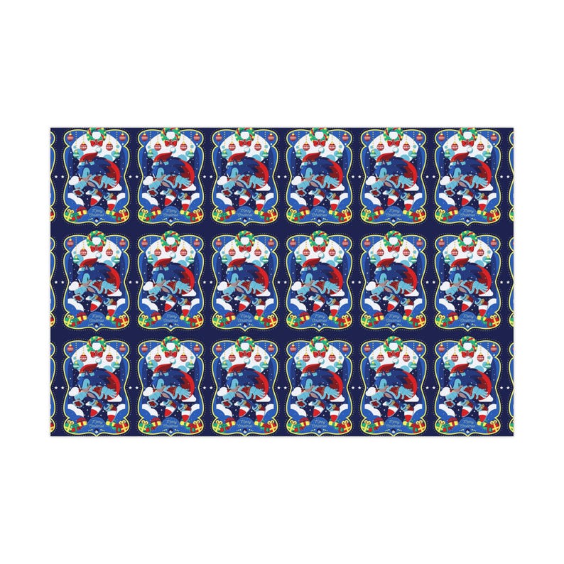 Wrapping Paper, Sonic the Hedgehog Christmas Gift Wrap, Holiday Present ...