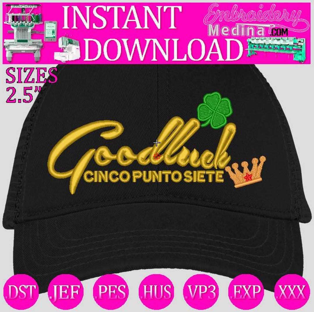 Goodluck Cap Embroidery Design - Etsy