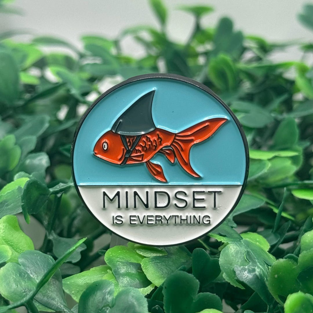Positive Mindset Goldfish Enamel Pin – Motivational Pin for Mental ...