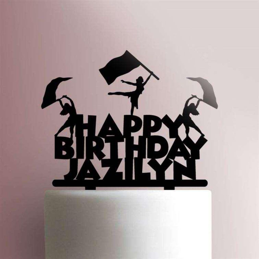 Custom Color Guard Happy Birthday- Acrylic Cake Topper - Etsy