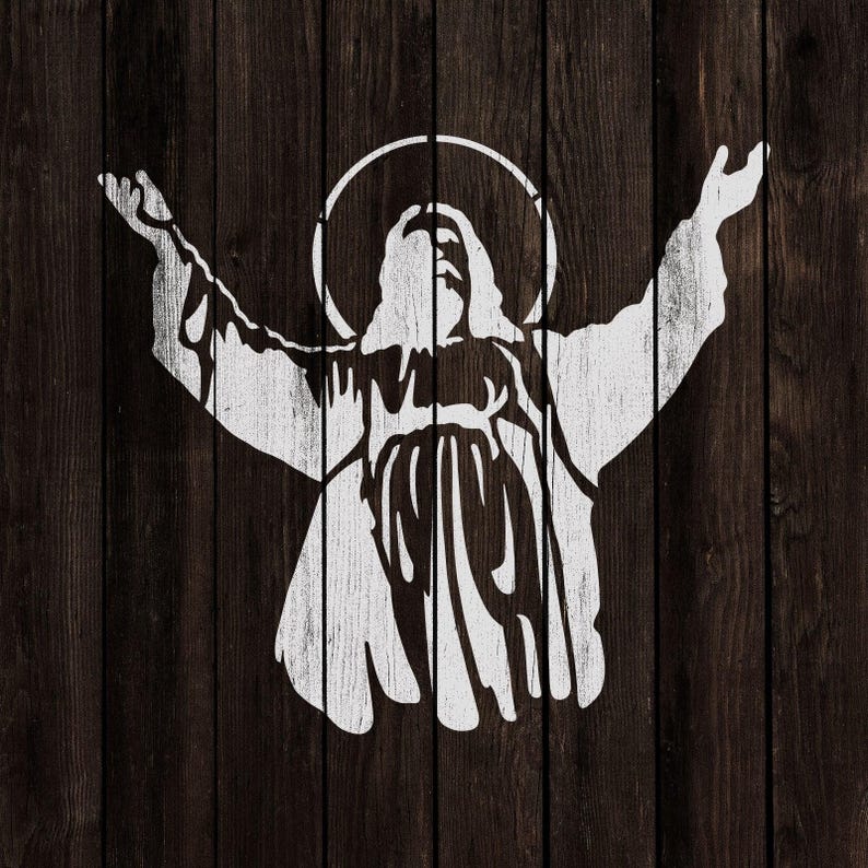 Jesus Stencil - Craft Airbrush Painting Wall Art Decor DIY Template 7.5 ...