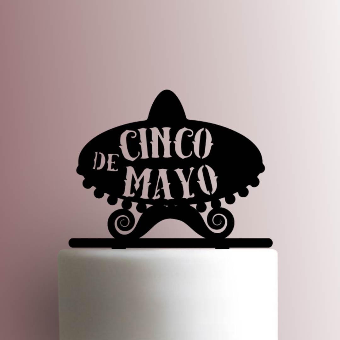 Cinco De Mayo ? Sombrero With Mustache - Acrylic Cake Topper - Etsy