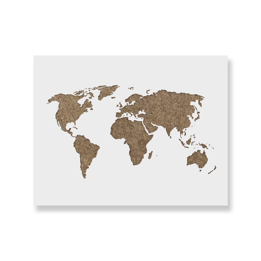 World Map Stencil - Etsy