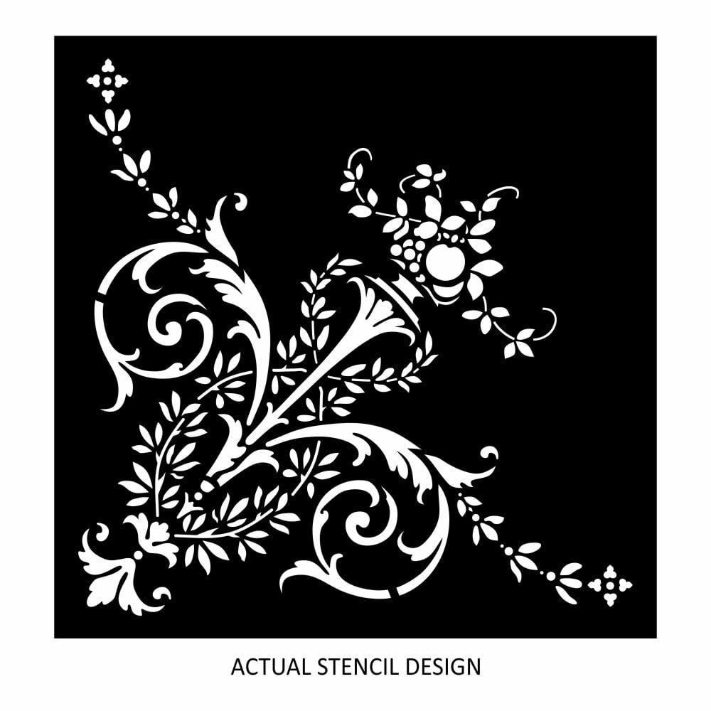 Empress Floral Corner Stencil - Etsy