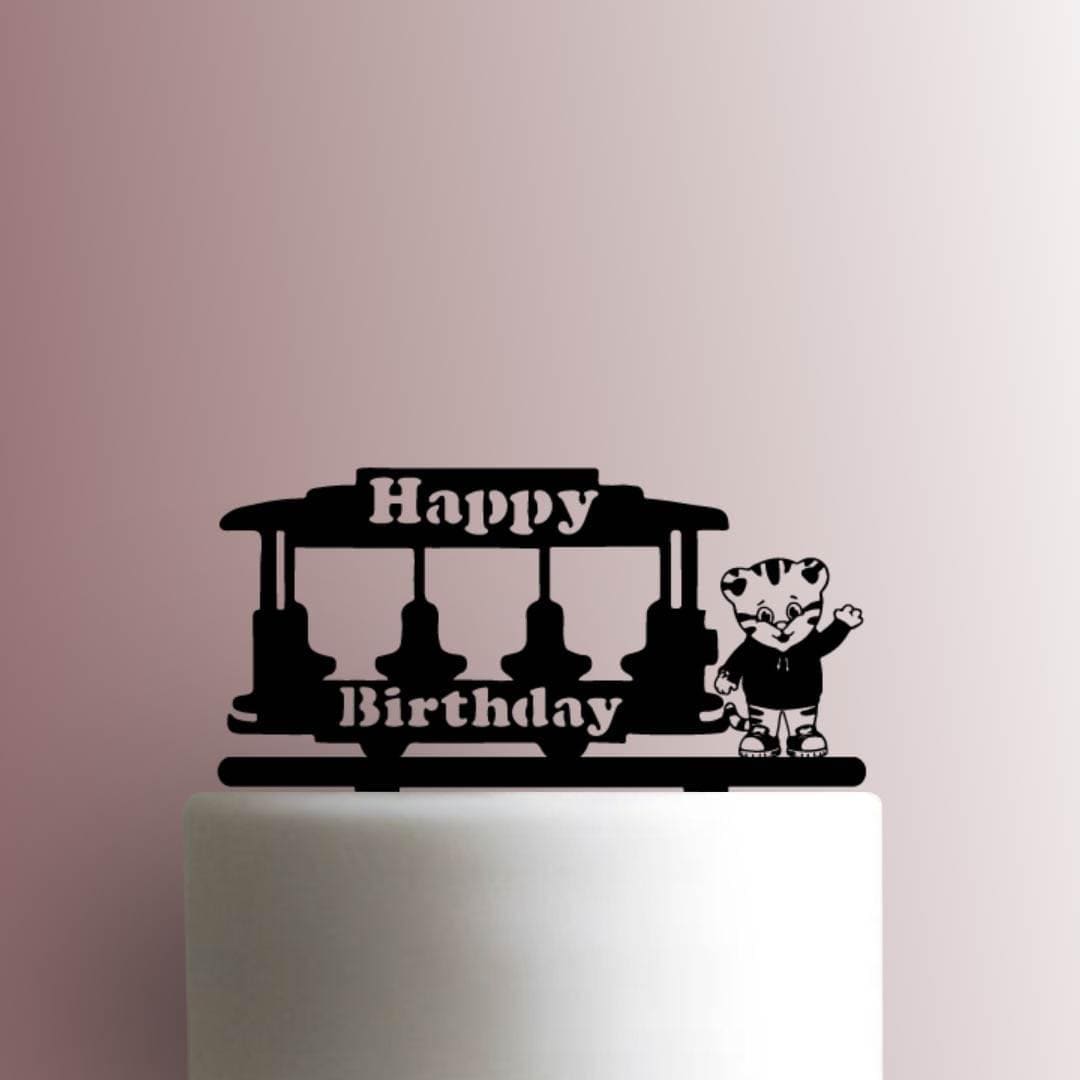 Daniel the Tiger and Trolley Happy Birthday - Acrylic Cake Topper - Etsy