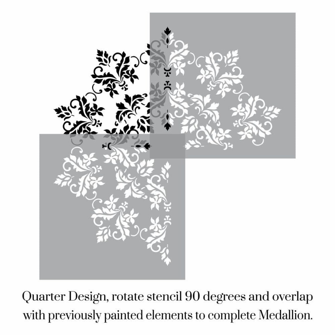 Victorian Leafy Medallion Stencil - Etsy