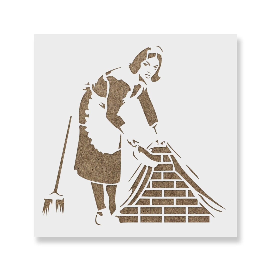 Maid Banksy Stencil - Reusable Stencil - 190 Micron Mylar - Etsy