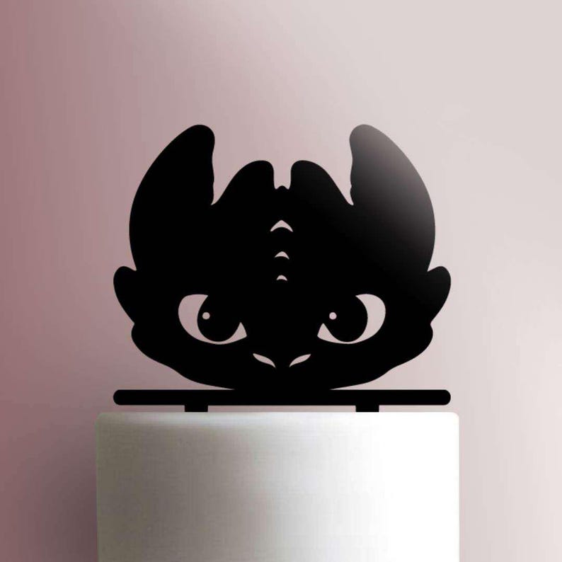 Toothless How to Train Your Dragon Face- Acrylic Cake Topper - Etsy ...
