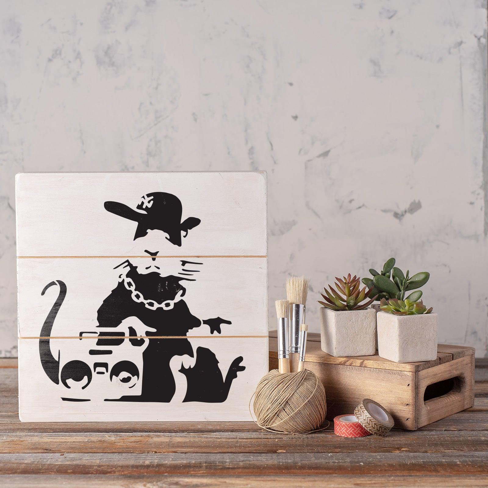 Banksy Hip Hop Rat Stencil - Etsy