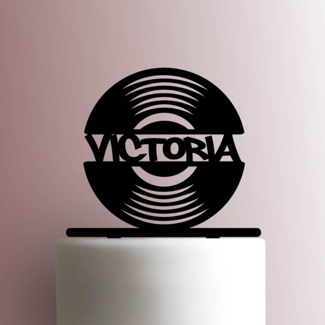 Custom Record Name - Acrylic Cake Topper - Etsy